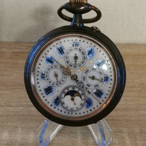 Giant Size Fancy Dial Moon Phase Calendar Pocket Watch C1890 - Etsy