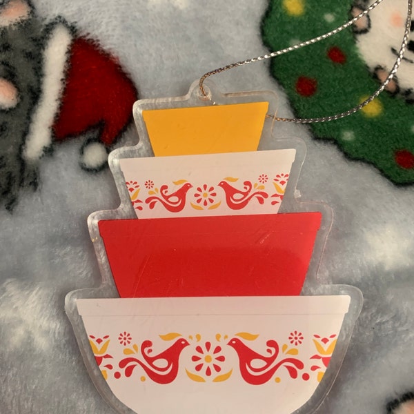 Pyrex Inspired Christmas Ornament: Retro Kitchen Tree Decoration - Etsy