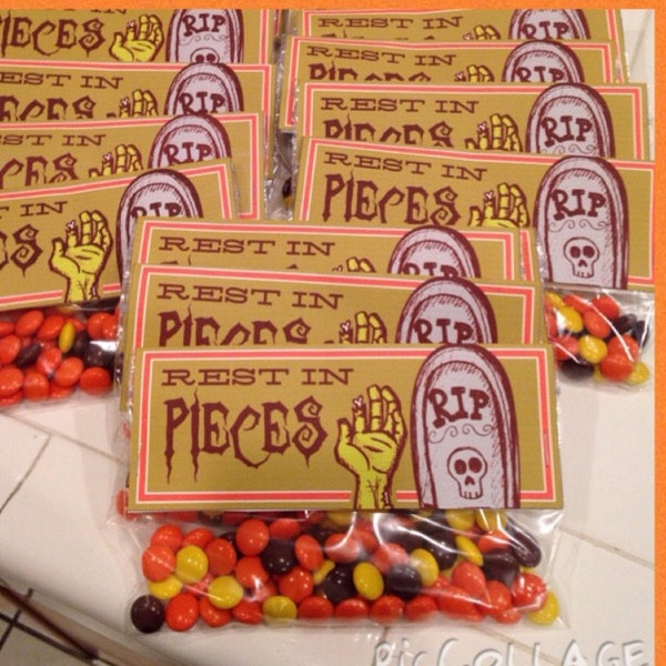 INSTANT DOWNLOAD Halloween Zombie Grave Yard Tombstone Treat Topper ...