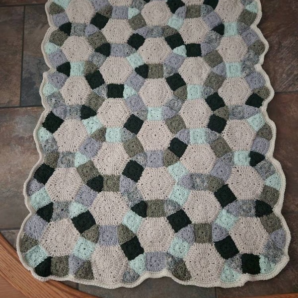 Tunisian Flower Blanket, Pattern PDF - Etsy
