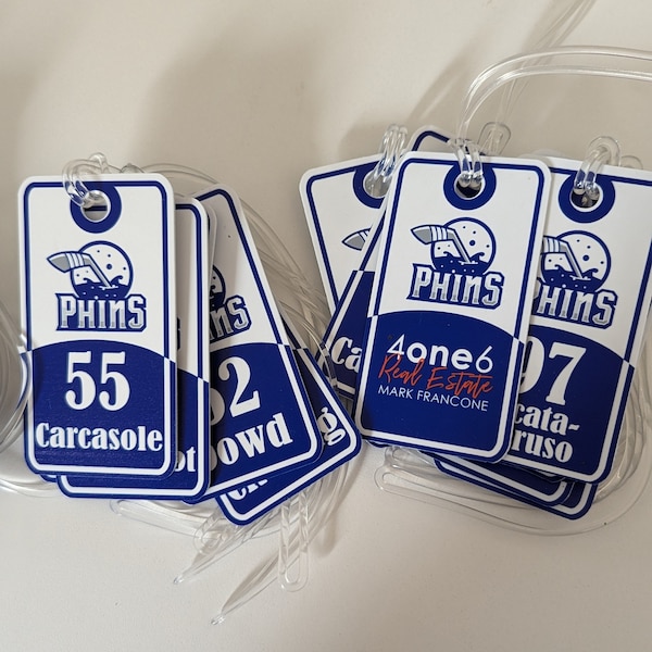 Custom Sports Team Bag Tag, Bag Tags for Football, Hockey, Baseball ...