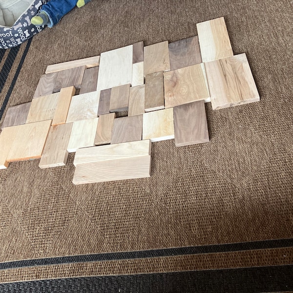 NO KNOTS! Scrap Hardwood Short Boards. Box of Different Woods. Walnut ...