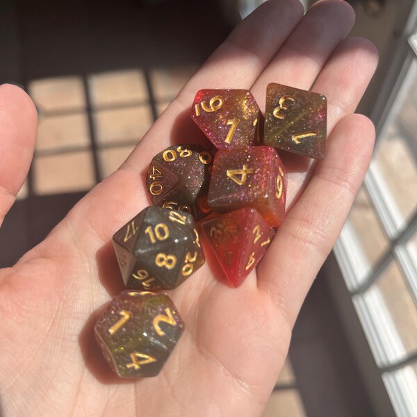 Lotus and Koi Giant D20, Flower and Fish Dice for Dungeons and Dragons ...