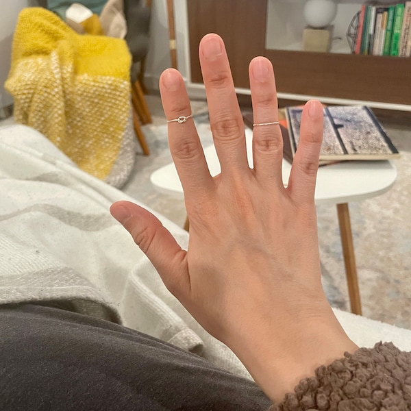 Silver Knot Knuckle Ring Set, Knot Ring, Stacking Rings, Above Knuckle ...