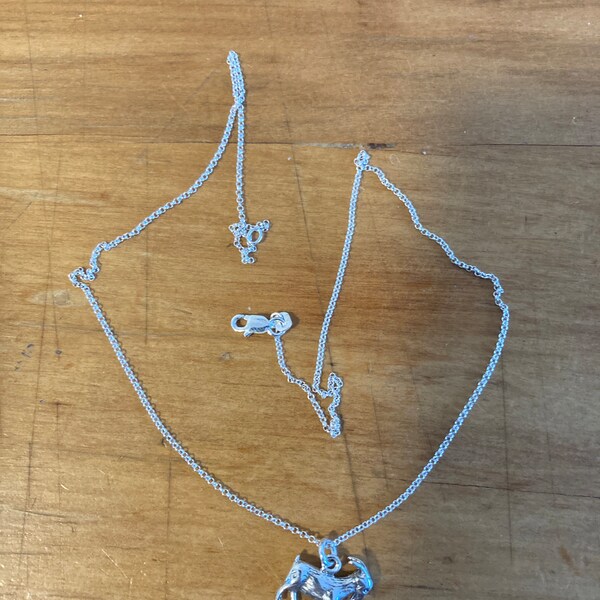 Goat Necklace, Sterling Silver Goat Charm on a Silver Cable Chain, Farm ...
