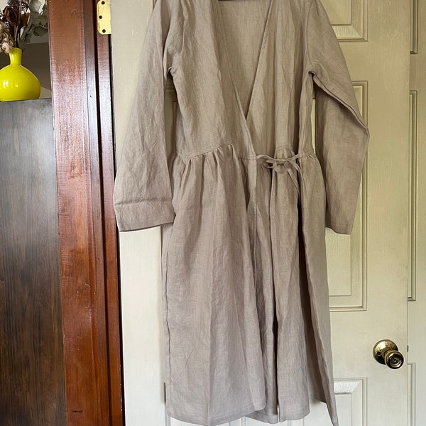 Women's Linen Wrap Dress/jacket - Etsy Australia