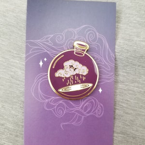 Rain Potion Hard Enamel Pin Magical Fantasy Rain Witch Theme Lapel Pin ...