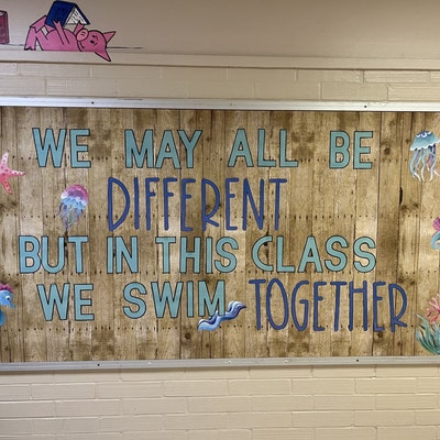 Printable Bulletin Board Display Kit Teacher Bulletin Board Swim ...