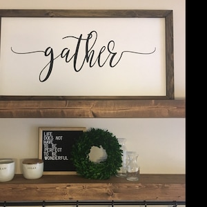 Wood Gather Sign Farmhouse Style Sign Fixer Upper Style - Etsy