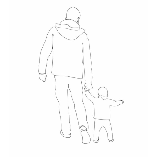 Custom One Line Drawing, Simple Line Art, Commission Portrait, Download ...