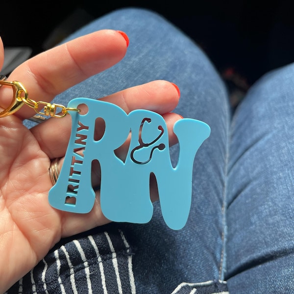 Personalized Nurse Keychain, Customized RN Gift, Nurse Keychain, RN Bag ...