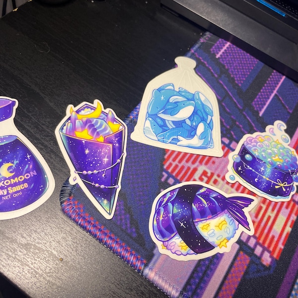 Space Sushi Stickers: Transparent Vinyl Decals - Japanese Food Art - Etsy