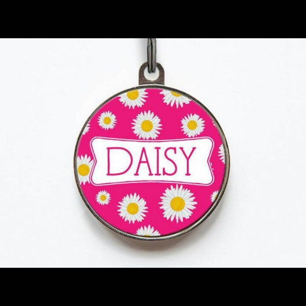 Daisy Dog Tag, Flower Pet Tag, Custom Pet Tag - 36 Colour Options - Etsy UK