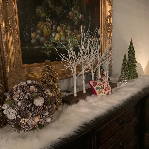 Plush Faux Fur Rectangle Doily Table Runner Luxury Fur Soft Faux ...