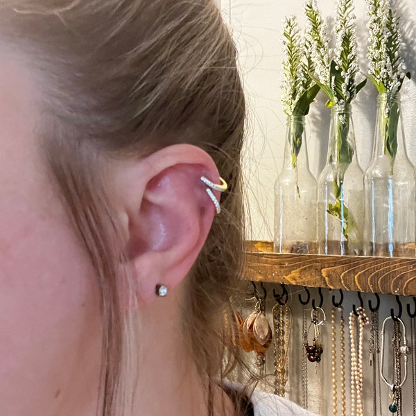 Straight Post Huggie Earrings • Straight Post Hoops • Small Hoop ...