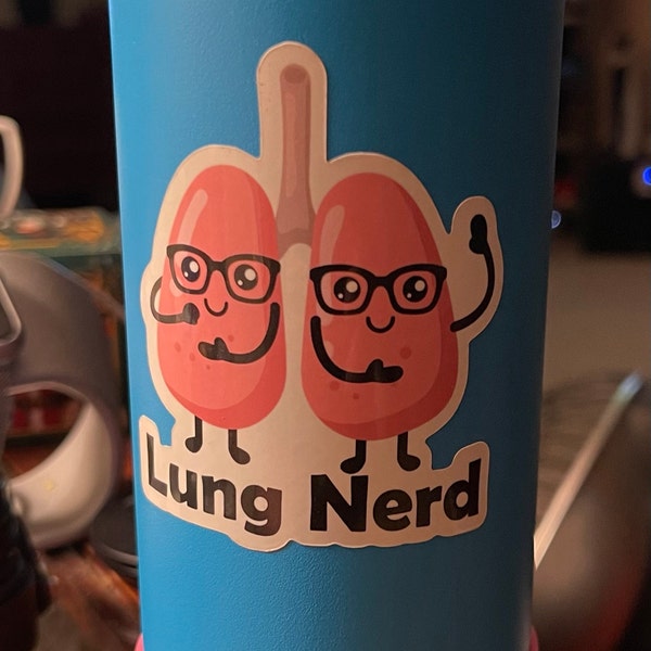 Lung Nerd Waterproof Vinyl Sticker, Respiratory Therapist Sticker Decal ...
