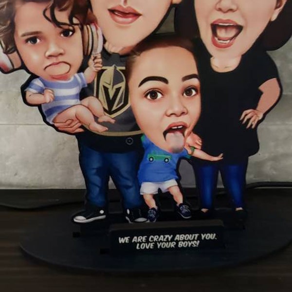 Personalized 3D Wooden Cartooned Family Figurine Trinket, Custom ...