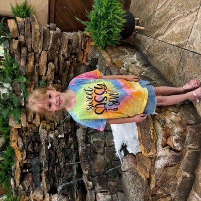 9 is Fine Shirt With Heart Accents Girl's Birthday Tie Dye Solid Color ...