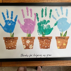 Thank You for Helping Me Grow Handprint Craft Art 1 Flower Hand Baby ...