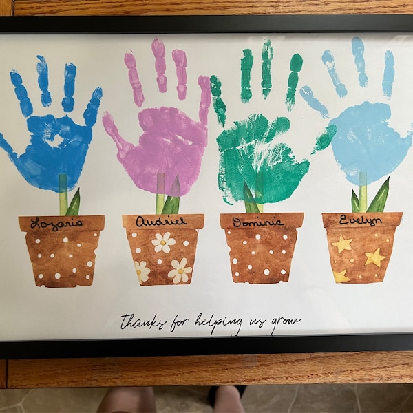 Thank You for Helping Me Grow Handprint Craft Art | 1 Flower Hand ...