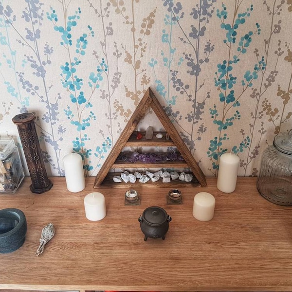 Display Altar Shelf, Altar Shelf, Wooden Triangle - Etsy