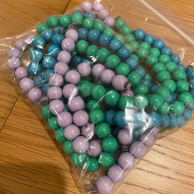 TWO 16 Strands, Vanilla White Wood 5mm 6mm 8mm 10mm 15mm 20mm Round ...