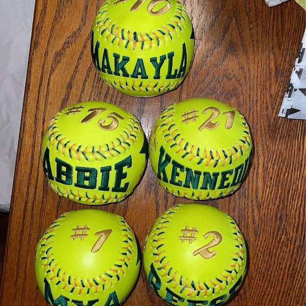 Personalized Softball, Monogrammed Softball, Softball Gift, Coach Gift ...