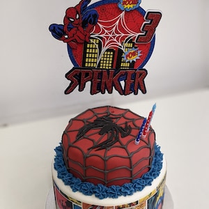 3D Spider Man Cake Topper Spider-man Personalised Handmade Superhero ...