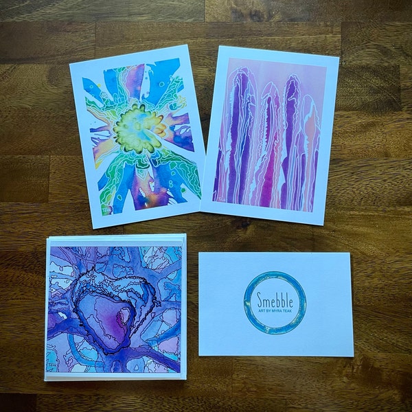 Nature-inspired Greeting Card | Abstract Watercolor Painting on a Blank ...