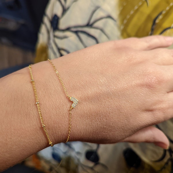 Dainty Bracelet Gold Bracelet - Delicate Tiny Beaded Jewelry - Etsy