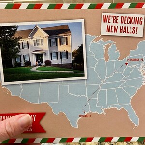 Map Moving Announcement, Map Photo Card, Cross Country Move, We've ...