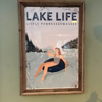 Navy LAKE LIFE Sign > Personalized Nautical Blue Lake House Decor, Lake ...