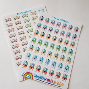 49 Cute Train/transport/commute Planner Stickers - Etsy