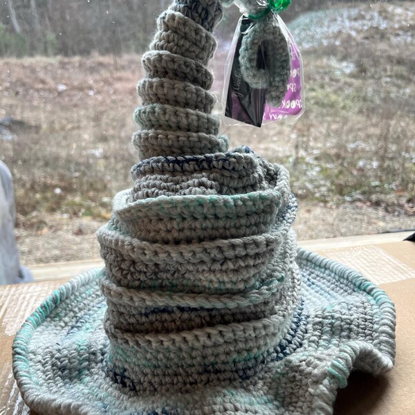 Crochet Black/violet Ombre Twisted Witch Hat - Witch Costume Hat ...
