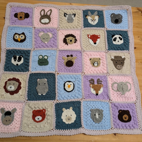US TERMS - PDF Crochet Pattern - Animal Kingdom Blanket - Etsy