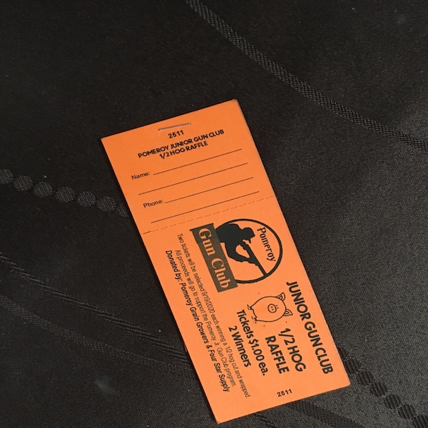 CUSTOM 2-part Standard Raffle Tickets; Numbered Both Sides - Black Ink ...