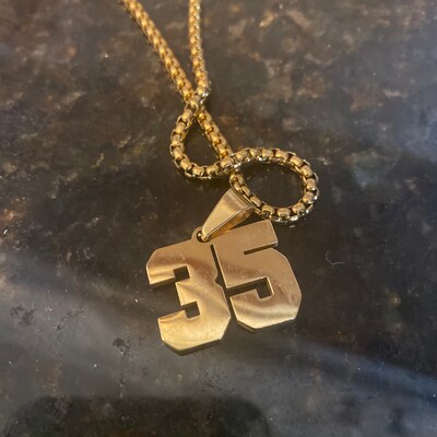 Number Pendant Gold - Etsy