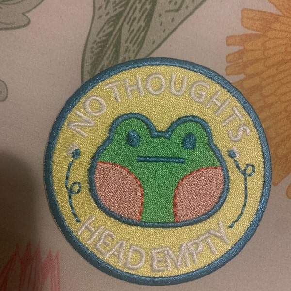 No Thoughts Head Empty, Cute Frog Iron on Patch for Clothes, Backpacks ...