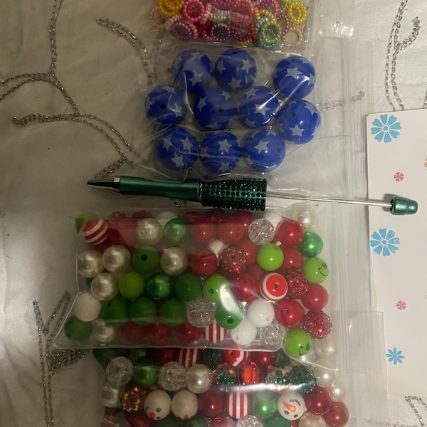 12mm Beads, Christmas Mixed Set, Loose Beads, Acrylic Beads, Chunky ...
