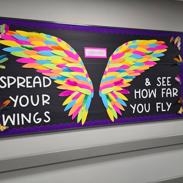 Back to School Bulletin Board Kit With Wings and Feathers Templates for ...