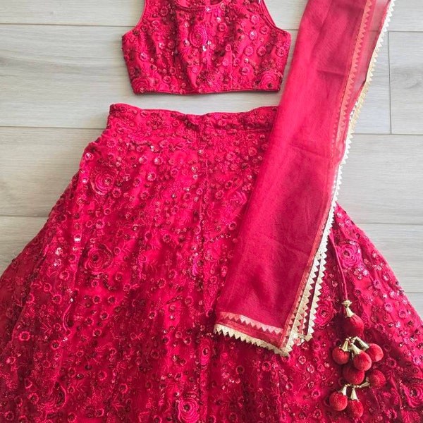 Girls Red Lehenga Choli Indian Baby Lengha Chunni - Etsy