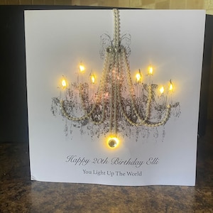 Light up Birthday Card Bottle Lamp Personalised Handmade - Etsy
