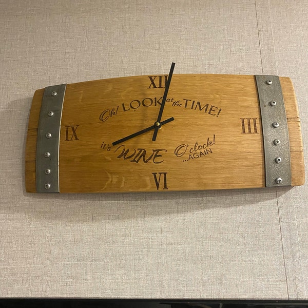 Custom Wine Barrel Stave Clock/laser Engraved/personalized/wine Clock ...