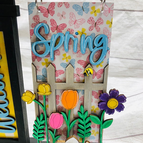 Spring Interchangeable Laser Cut File, Spring Laser File SVG, Spring ...