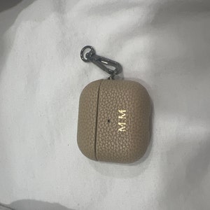Personalized Custom Gold Initials Monogram Leather AirPod Case Pastel ...