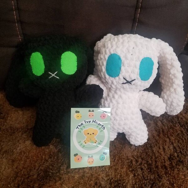 Customizable Large Crochet Bunny- Black, Year of the Rabbit, Creepy ...