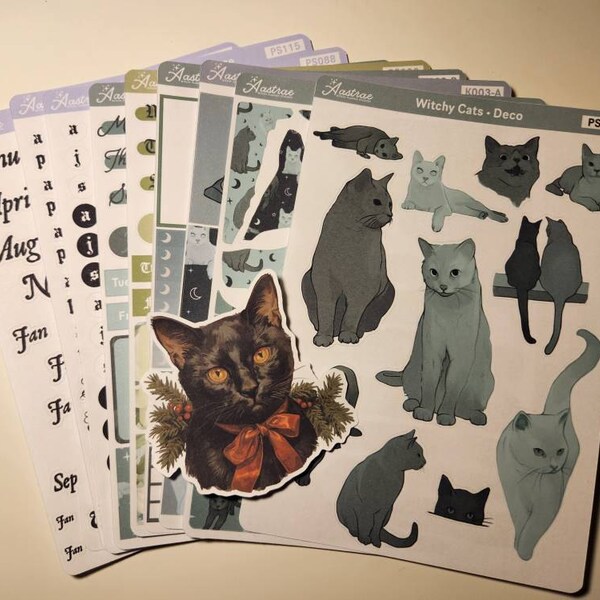Goth Month Tabs for Planner, Monthly Tabs Stickers, Black Tab Divider ...