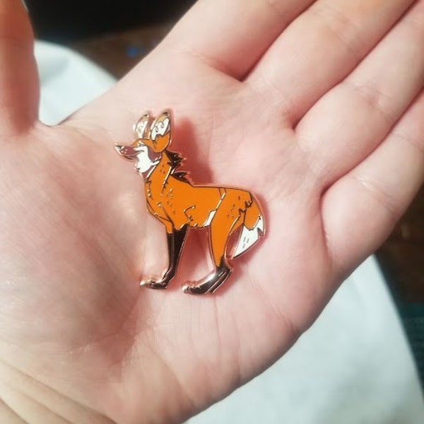 Big and Wild Dogs: Maned Wolf Rose Gold Hard Enamel Pin 1.75" - Etsy