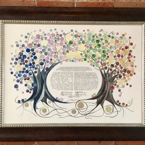 Jewish Ancestry Tree Watercolor Painting Hebrew Names and | Etsy