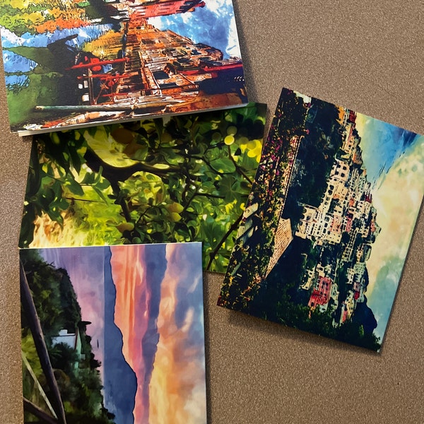 Set of 8 Linen Notecards With Matching Seals atlantic Seashore - Etsy